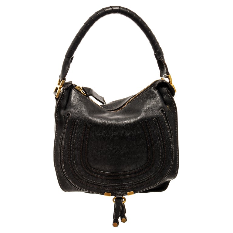 Chloe Black Leather Large Marcie Hobo Bag For Sale at 1stDibs