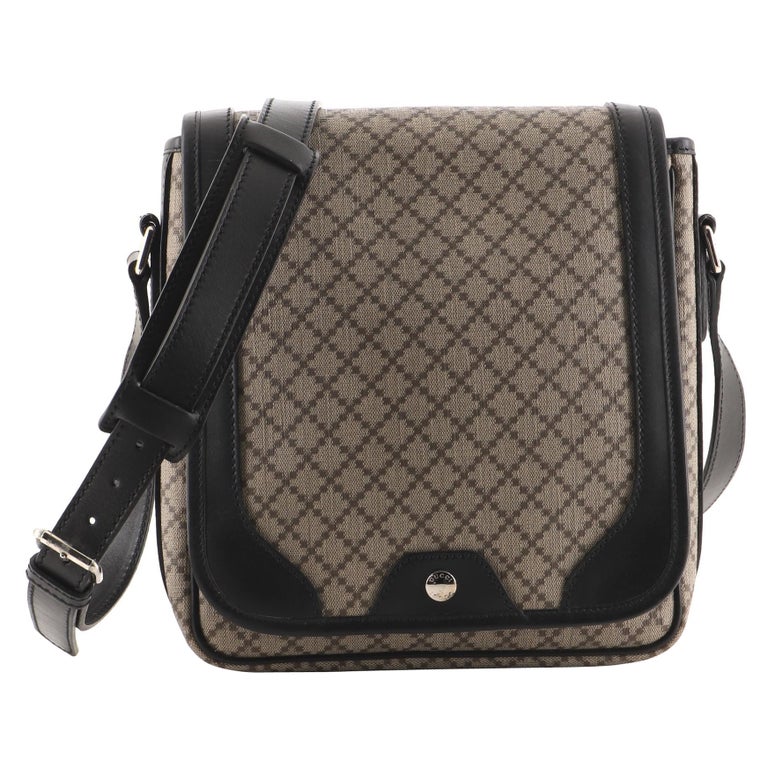 Gucci Snap Flap Messenger Bag Diamante Coated Canvas Medium For Sale at ...
