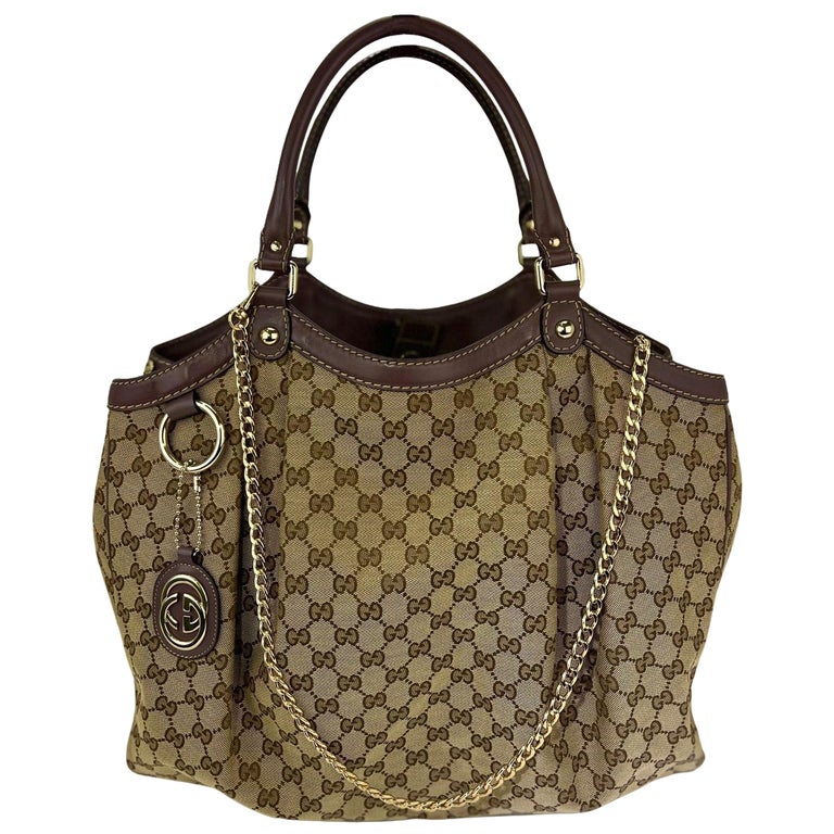 Gucci Sukey Large Monogram GG Canvas Hand Bag Tote 211943 added insert ...
