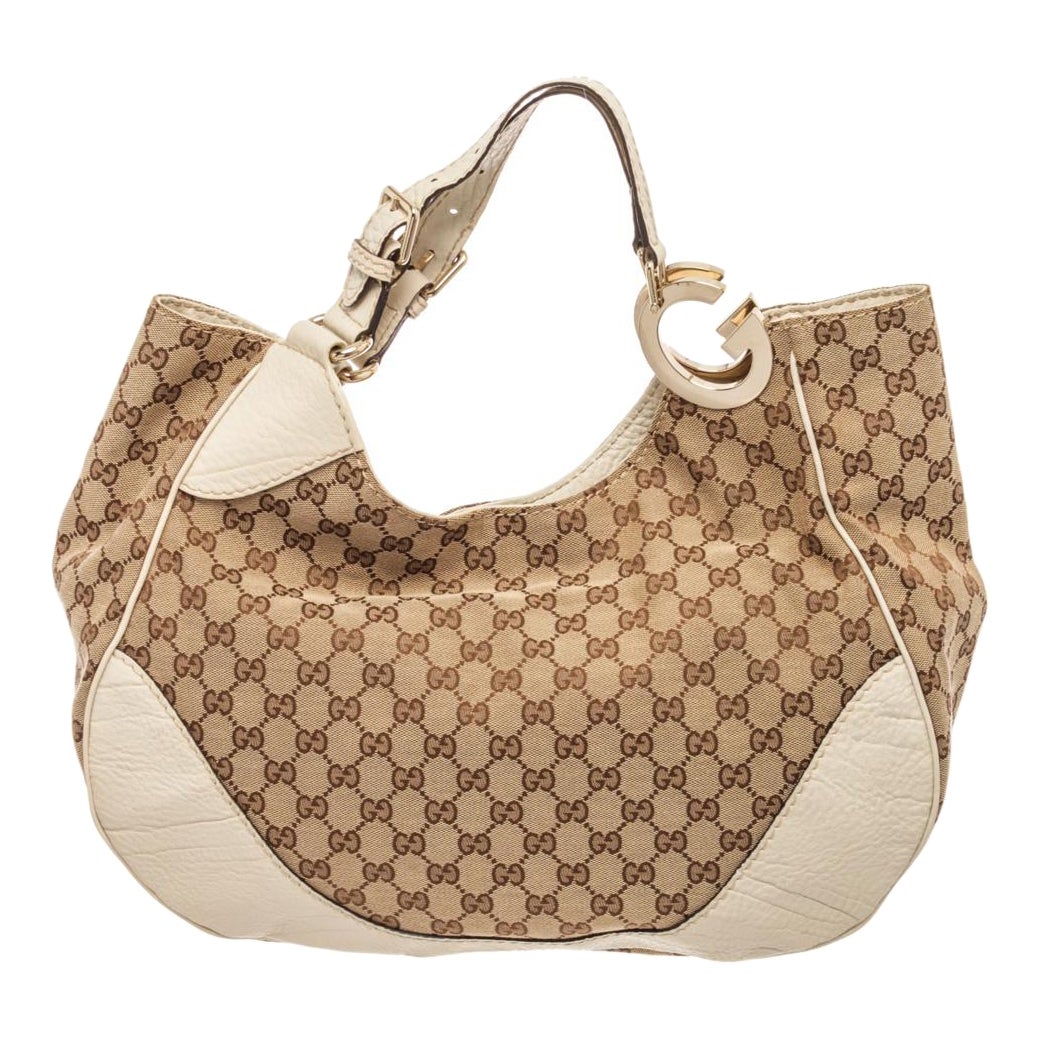 Gucci Brown Leather Charlotte GG Handbag For Sale at 1stDibs