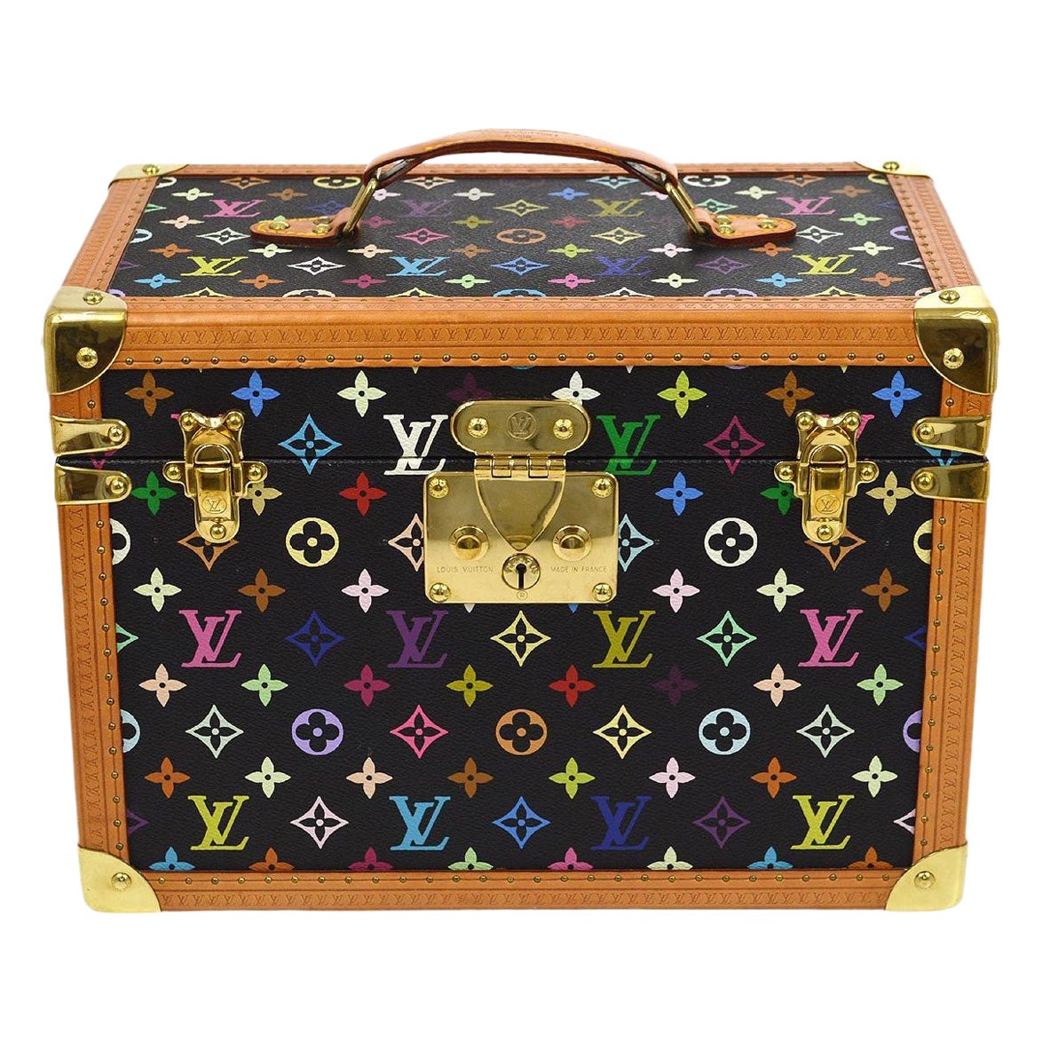 LOUIS VUITTON x Murakami MultiColor Monogram Vanity Trunk Travel Case ...