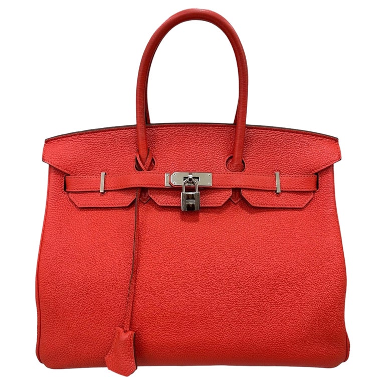 2011 Hermès Birkin 35 Togo Leather Rouge Capucine Top Handle Bag For ...