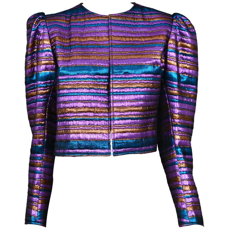 Yves Saint Laurent Metallic Purple and Blue Jacket at 1stDibs ...