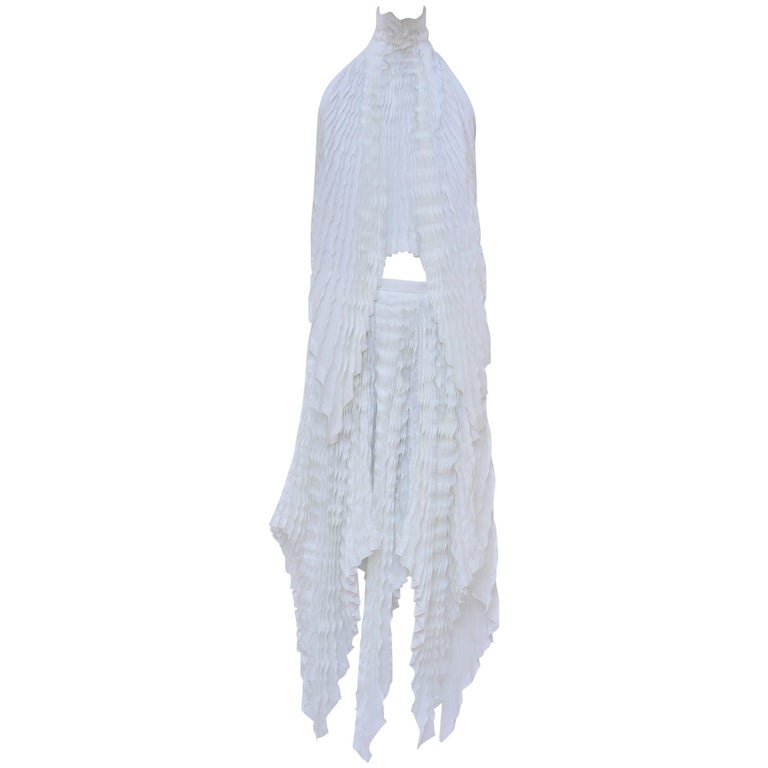 Issey Miyake "Red Eyes Tribe" White Set Skirt / Top, 2001 Runway ...