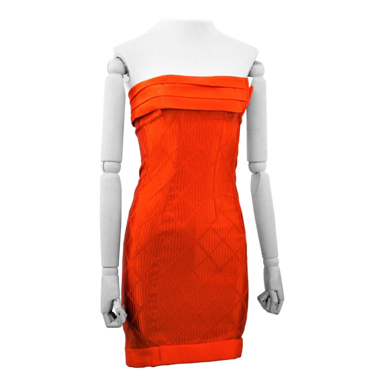 Versus by Gianni Versace orange dress For Sale at 1stDibs