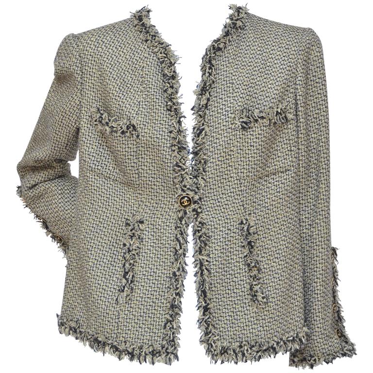 CHANEL Runway 2007 Tweed Jacket Mint at 1stDibs