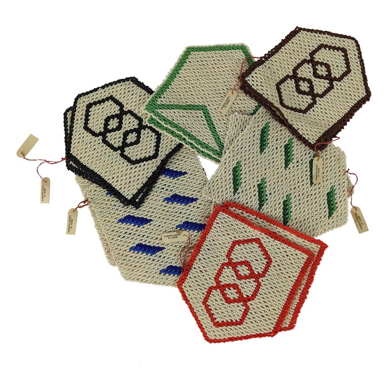 Czech Art Deco Hand Beaded Decorative Pockets For Sale at 1stDibs