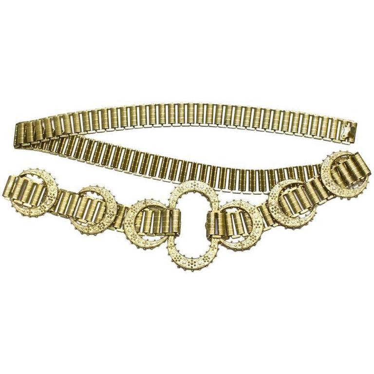 1960's MIddle Eastern Inspired Goldlink Belt For Sale at 1stdibs