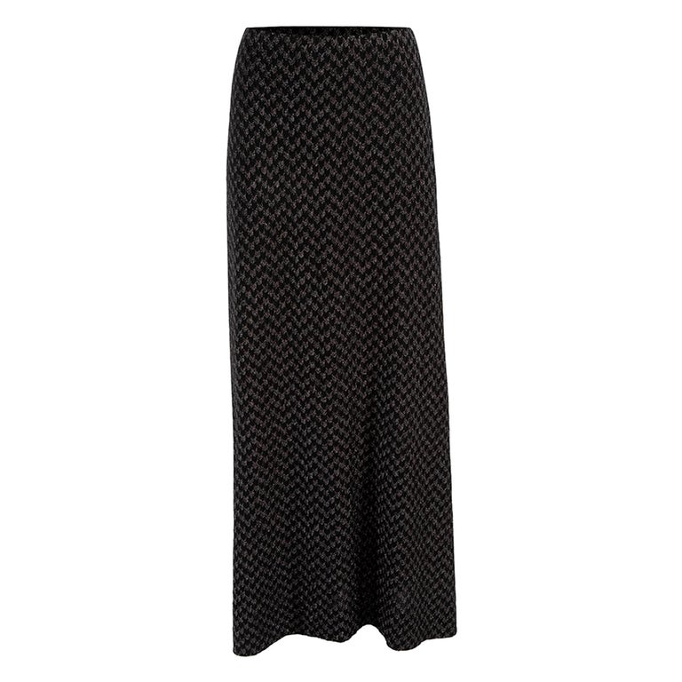 Missoni Women's Black Metallic Thread Maxi Skirt For Sale at 1stDibs