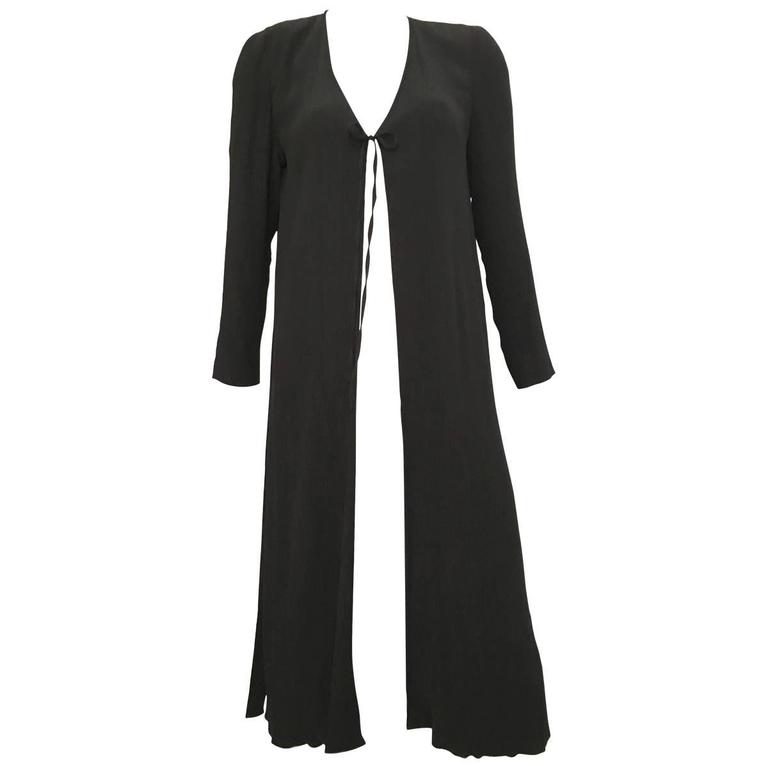Fendi Evening Black Textured Silk Duster Jacket Size 6. For Sale at ...