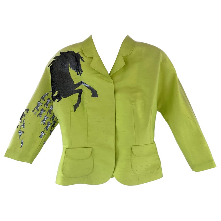 Chloe 2001 Runway Silk Jacket with Sequin Horses by Stella McCartney ...