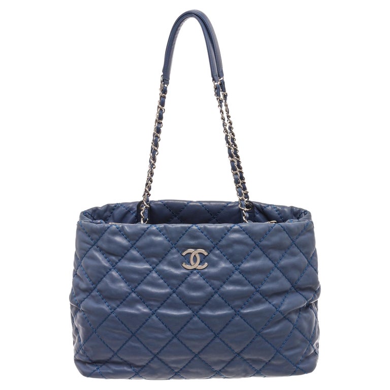 Chanel Navy Blue Quilted Leather Boy Camera Shoulder Bag For Sale at ...