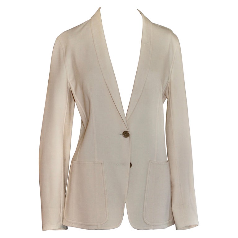 Hermes, Paris Cream White Jacket c.2000 For Sale at 1stDibs