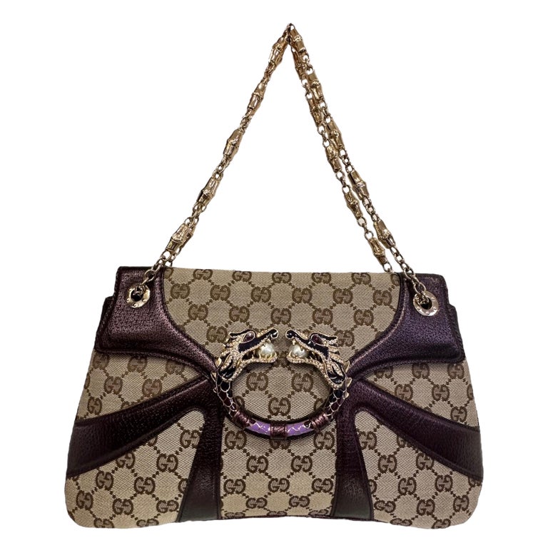 2004 Gucci Dragon Tom Ford LE GG Supreme Purple Leather For Sale at 1stDibs