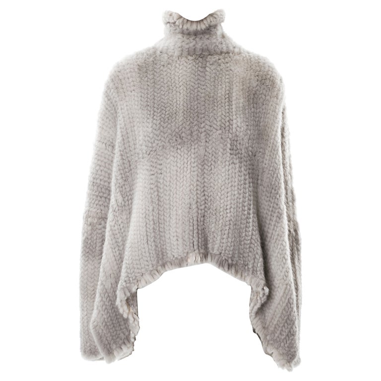 Christian Dior by John Galliano light grey knitted mink fur jumper, fw ...