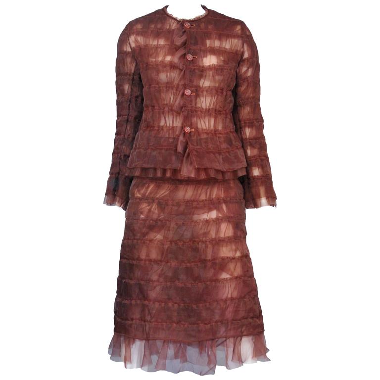 Junya Copper Ruffle Suit 2000 For Sale at 1stDibs