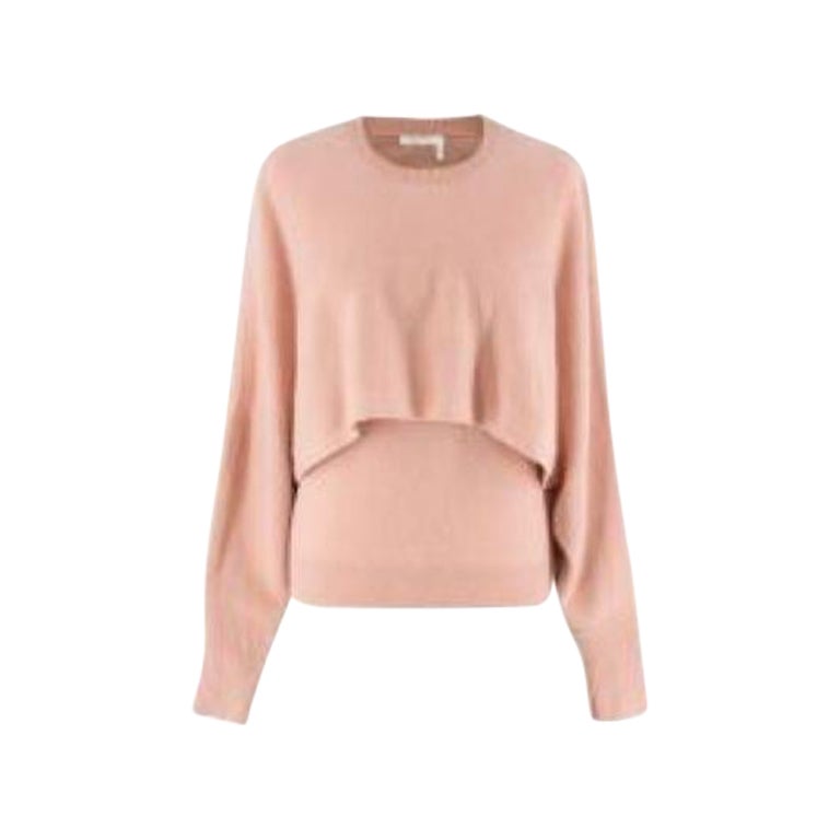 Chloe Maple Pink Cashmere Knit Top and Sweater Set For Sale at 1stDibs