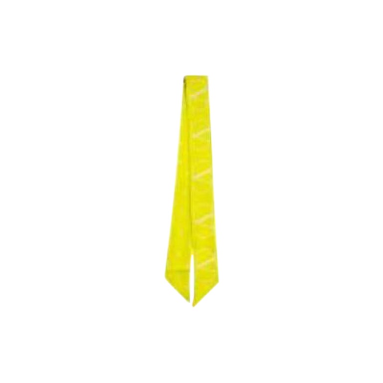 Valentino Neon yellow logo silk twill bandeau scarf For Sale at 1stDibs
