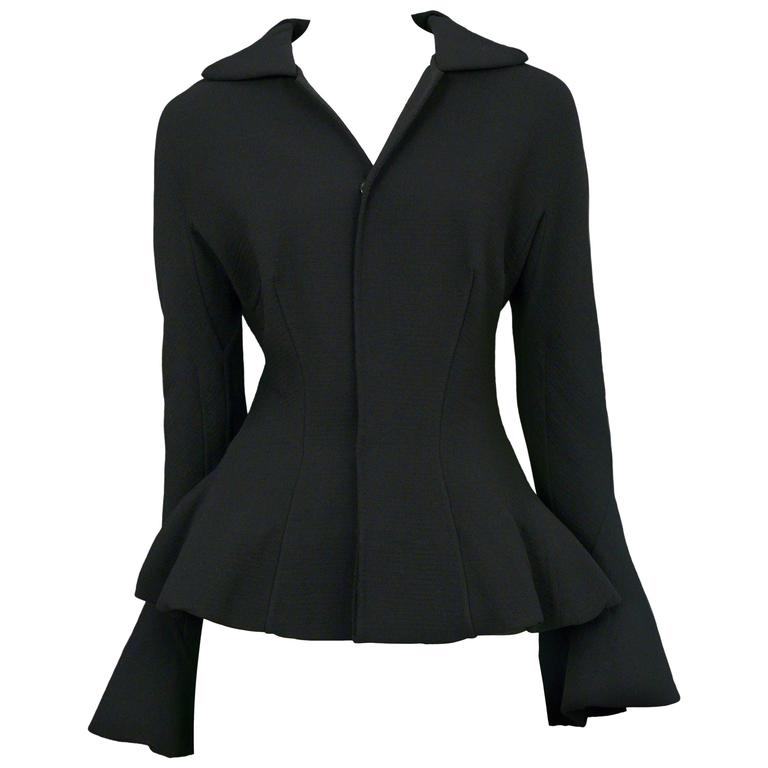 Yohji Black Bell Sleeve Jacket For Sale at 1stdibs