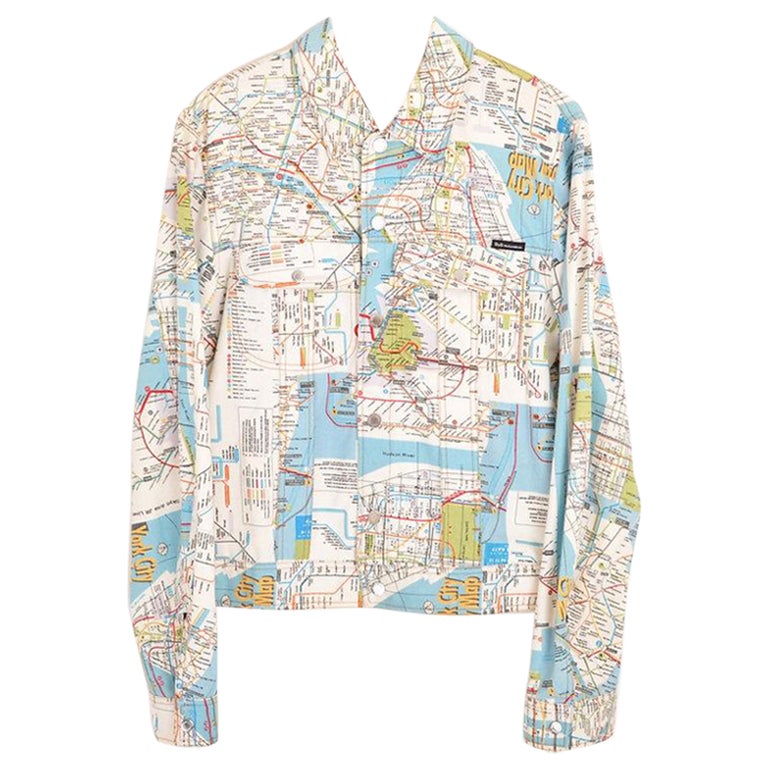 1990s Dolce and Gabbana 'Underground Map' Printed Pattern Denim Jacket ...