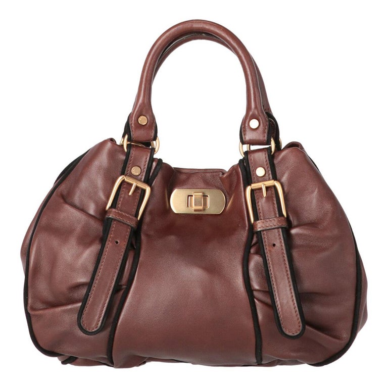 2000s Marni Vintage Brown Leather HandBag For Sale at 1stDibs