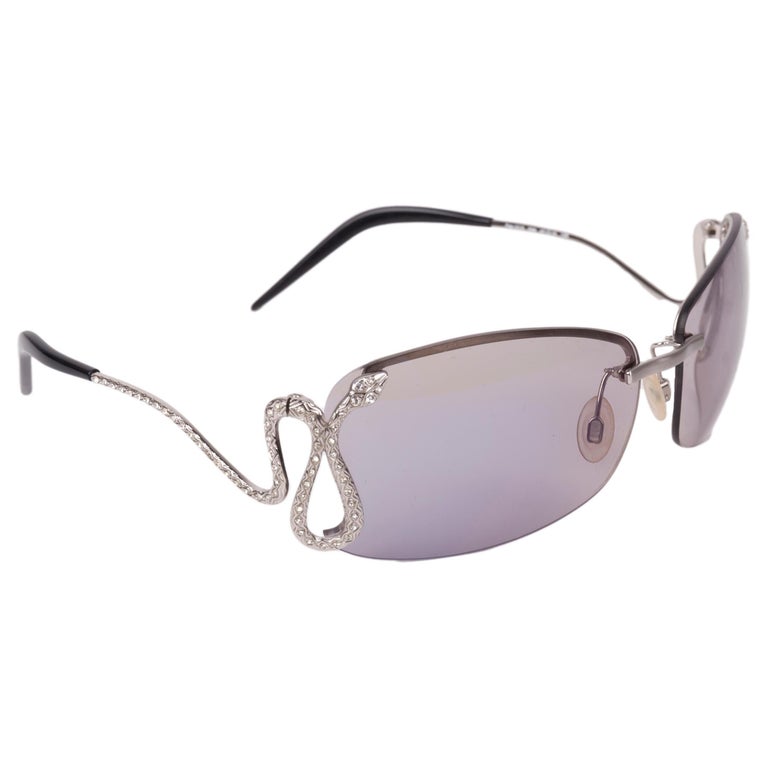 Roberto Cavalli S/S 2004 iridiscent snake frame mirror sunglasses For ...