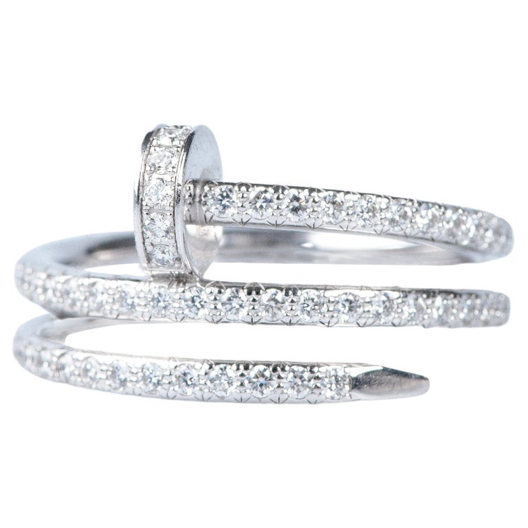 Cartier "Juste un Clou" ring in 750/1000 grey gold decorated with 77 ...