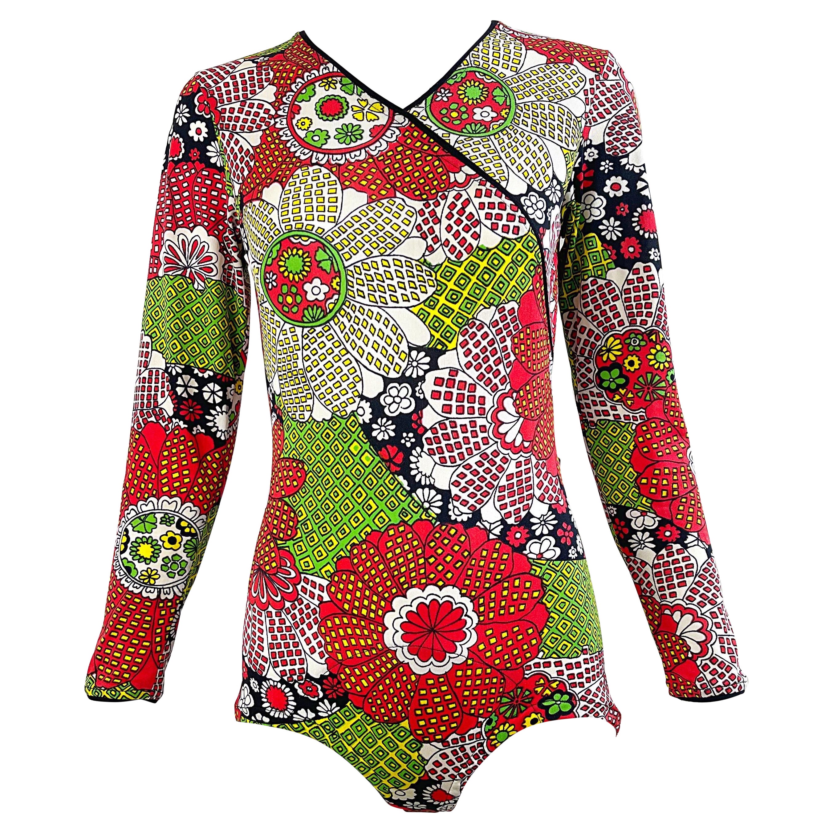 Documented Donald Brooks 1971 Flower Power 1970s Vintage 70s One Piece ...