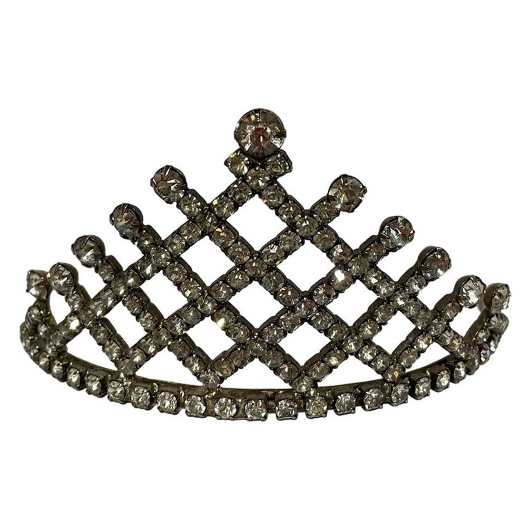 Vintage 50s-60s Lattice Diamante Tiara For Sale at 1stDibs