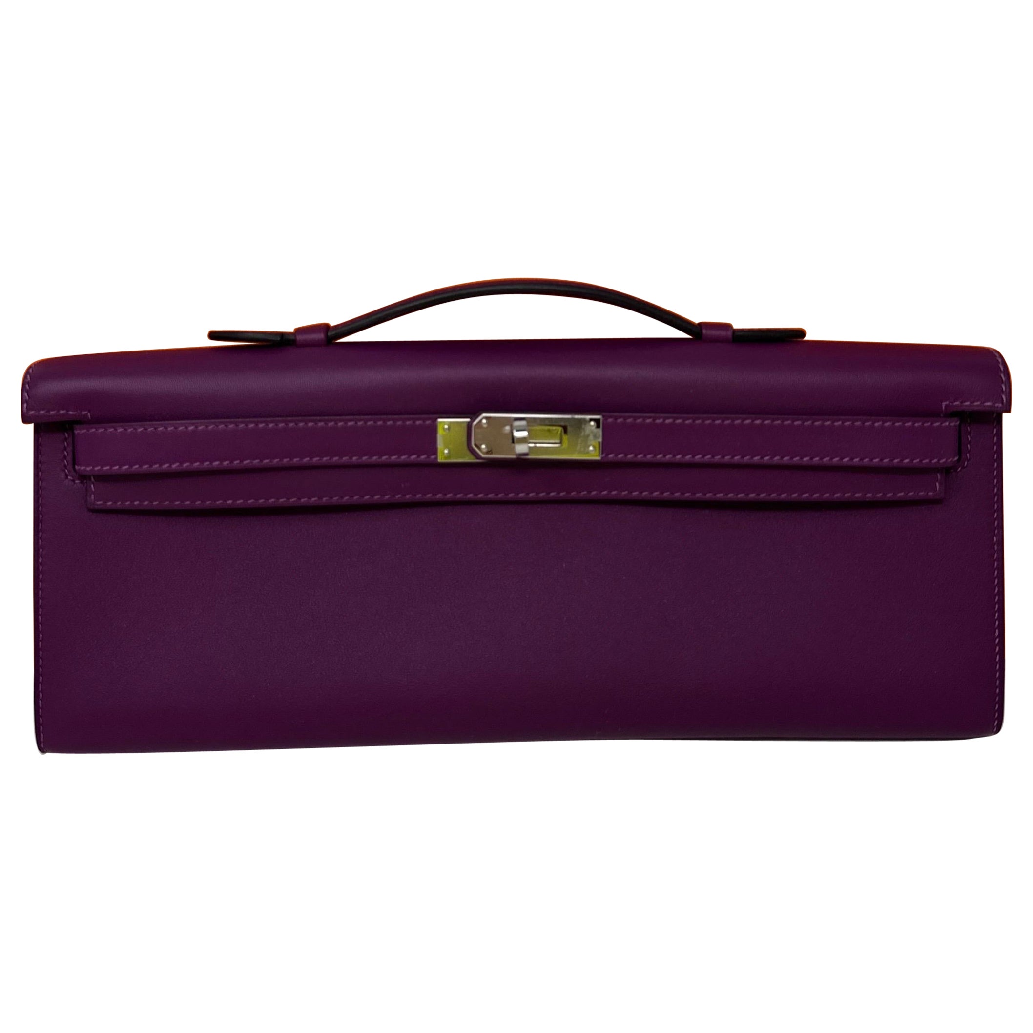 Hermes Purple Kelly Clutch Bag at 1stDibs