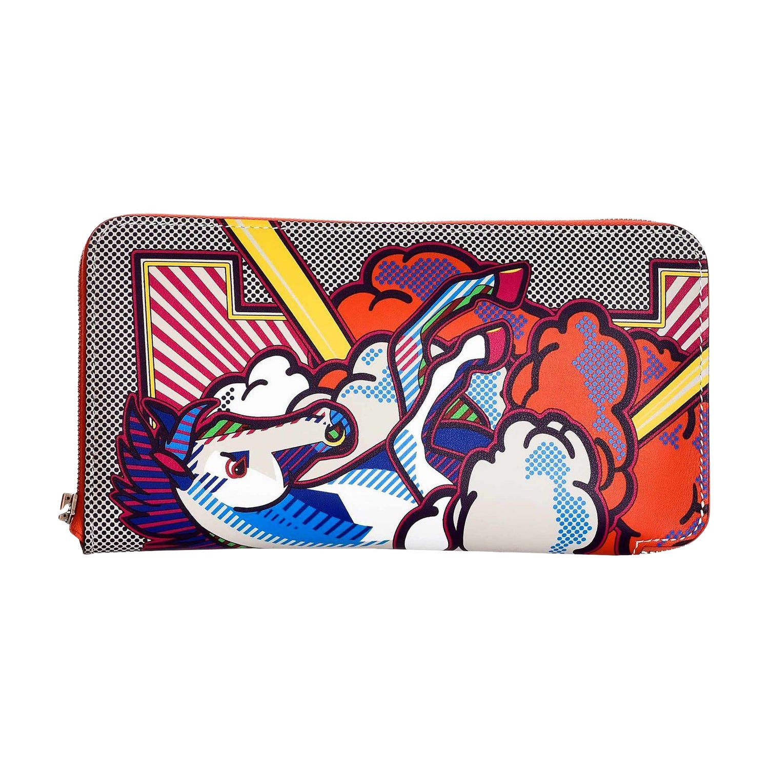 Hermès Azap Long Pegasus Pop Orange Swift Zip Around Wallet For Sale at ...