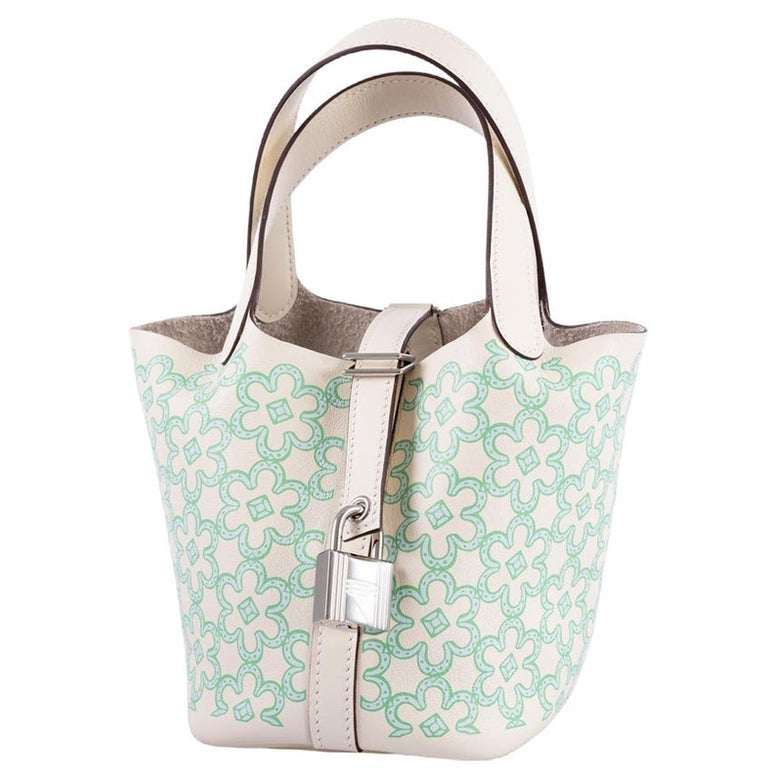 Hermès Picotin Lock Micro 'Lucky Daisy' Nata and Vert Swift with ...