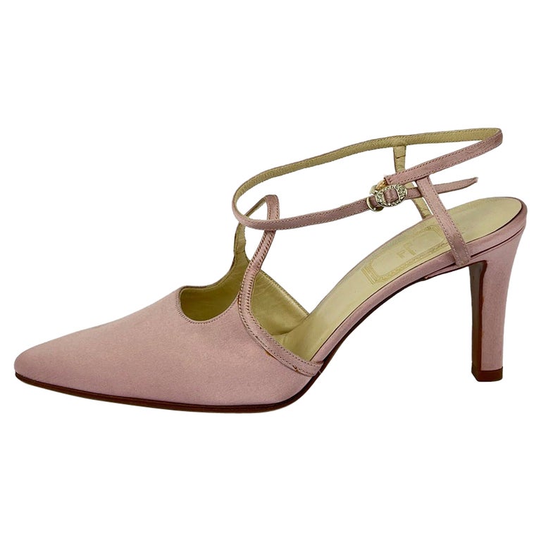 Christian Dior EU 38 Pink Satin Pointed-Toe Kitten Heels For Sale at ...