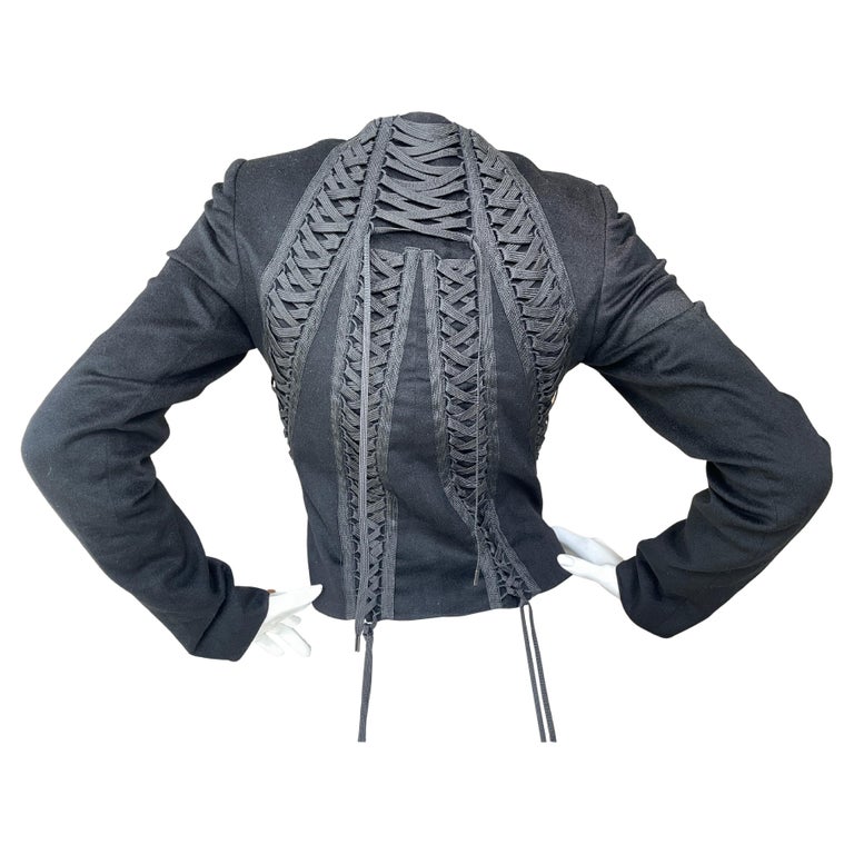 Christian Dior Autumn 2002 Black Cashmere Corset Laced Jacket by John ...