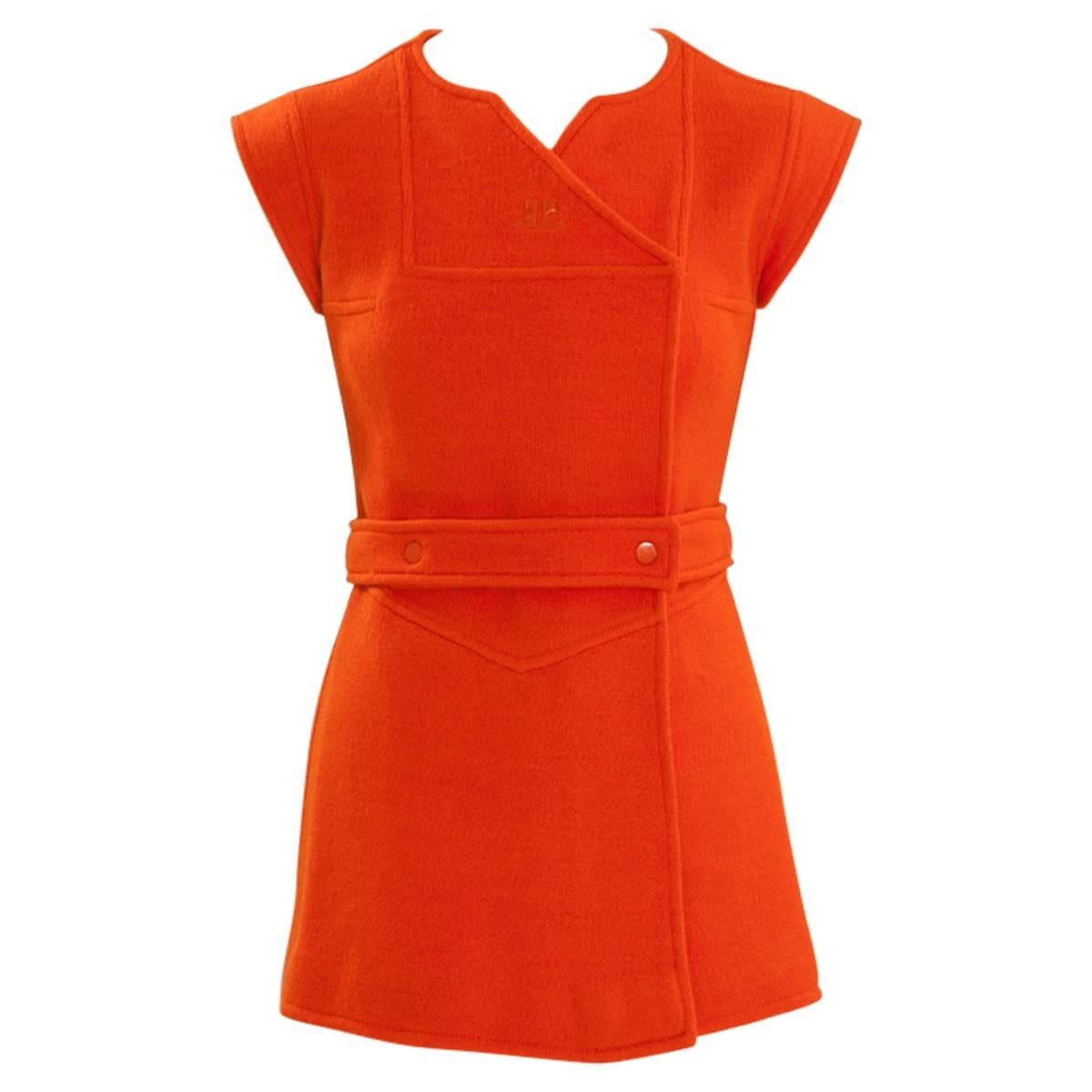 Numbered Courreges Double-Breasted Wool Tunic at 1stDibs