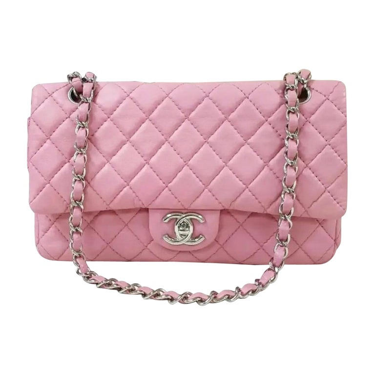 Chanel Vintage Rosa Kaviar-Doppelklappen-Tasche im Angebot bei 1stDibs
