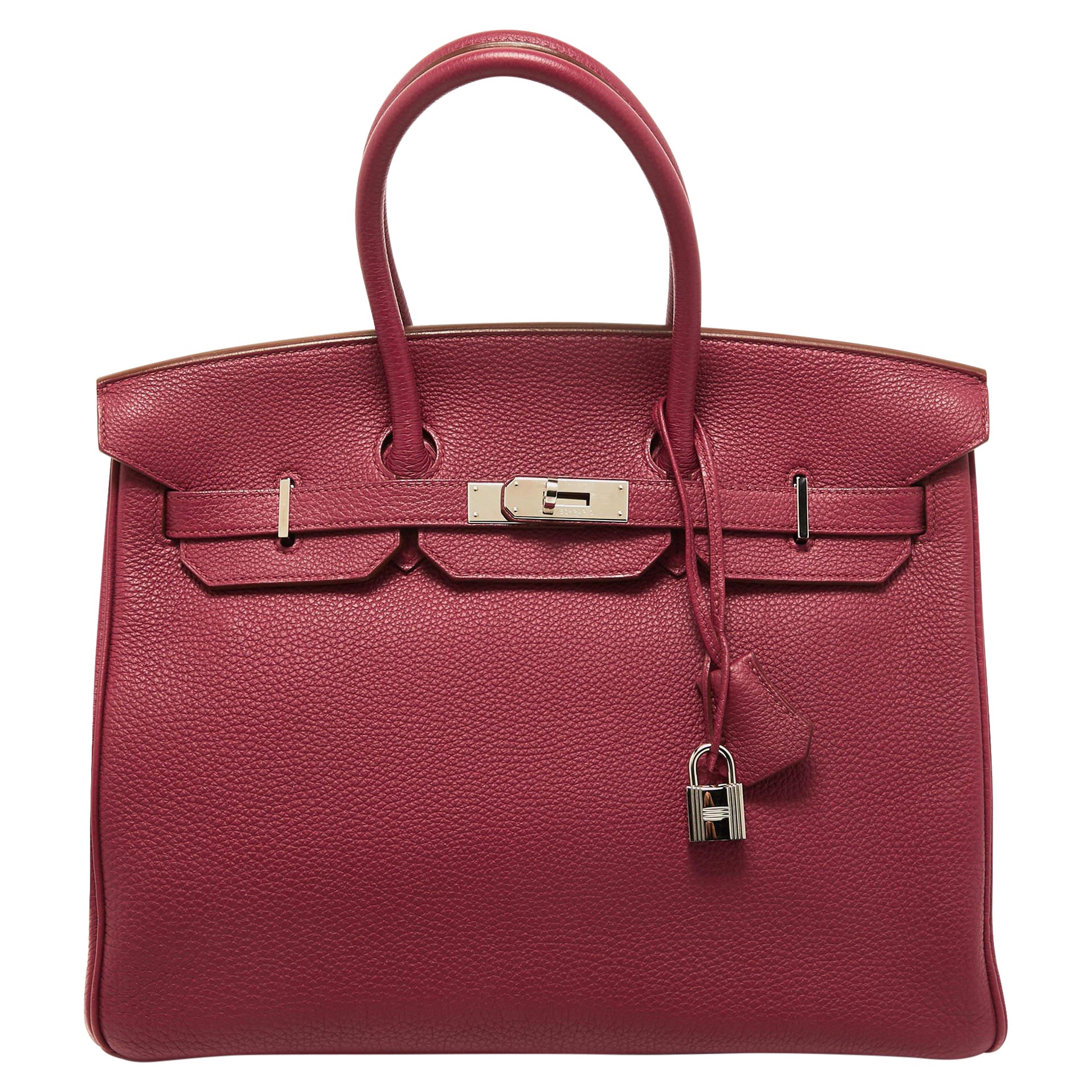 Hermes Tosca Togo Leather Palladium Finish Birkin 35 Bag For Sale at ...