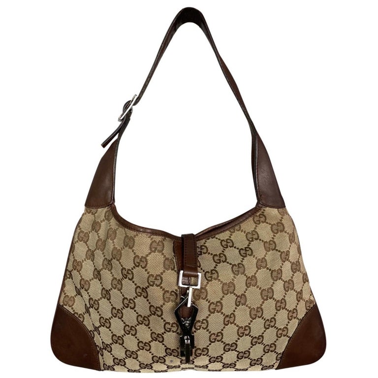 Gucci vintage monogram brown Jackie bag For Sale at 1stDibs