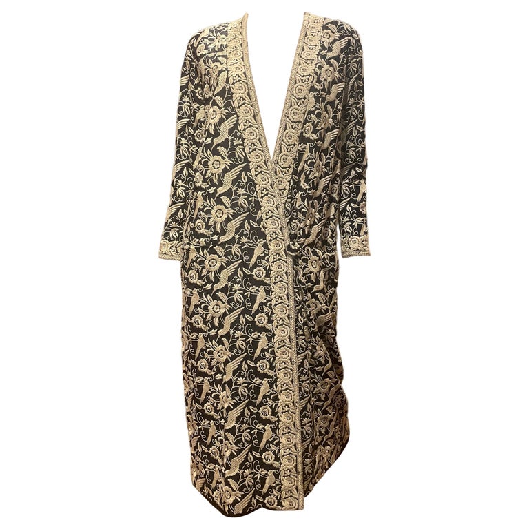 Vintage 1980s Norma Kamali Embroidered Birds and Flowers Duster Jacket ...