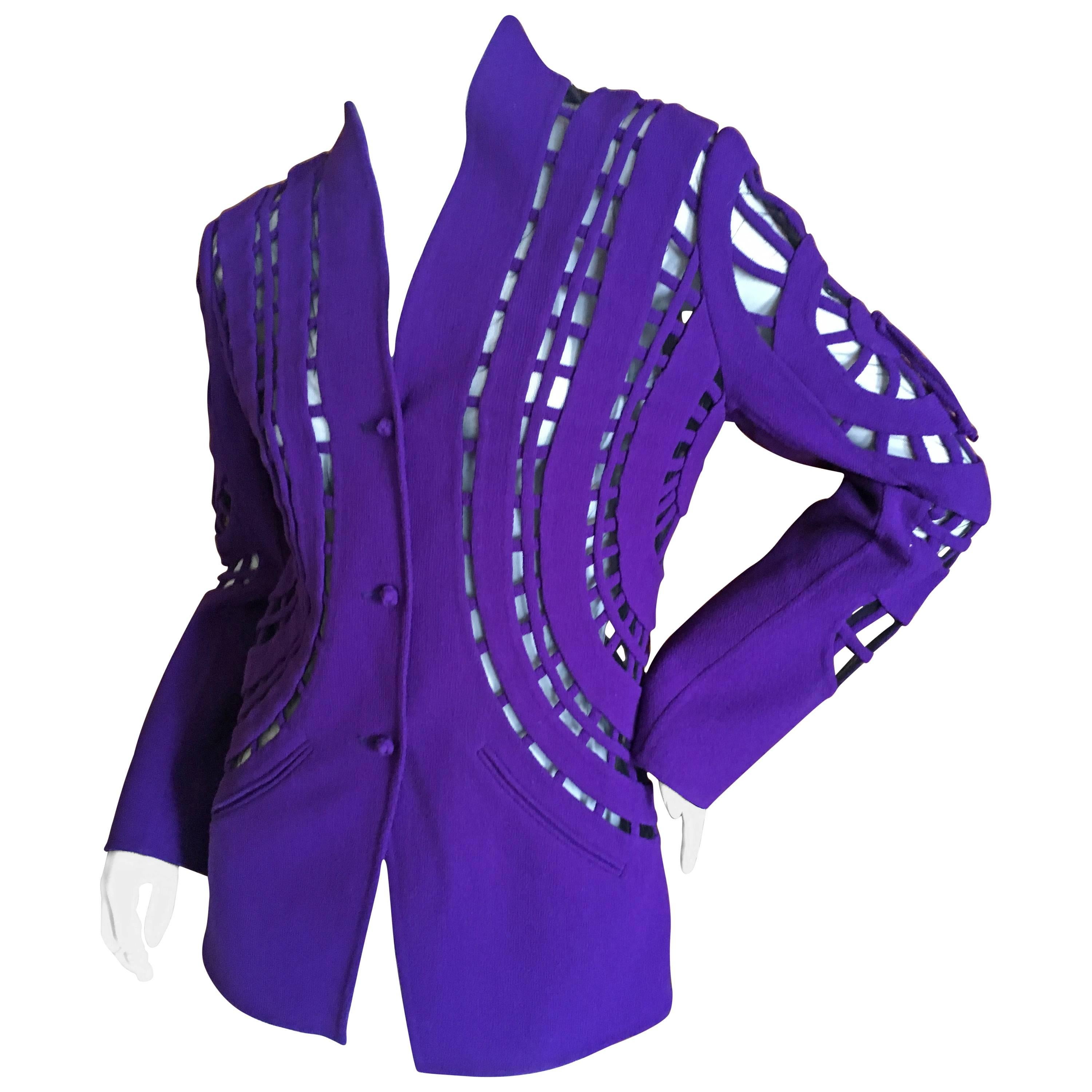 Ralph Rucci Chado Purple Bulls Eye Pattern Jacket For Sale at 1stDibs