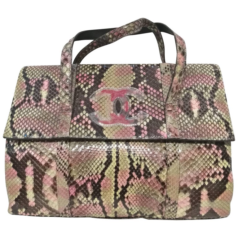 90s Chanel python skin bag at 1stDibs | جلد بايثون شانيل
