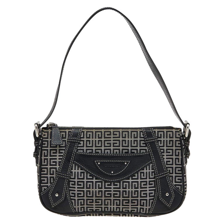 Givenchy Black Monogram Canvas And Leather Handbag For Sale at 1stDibs