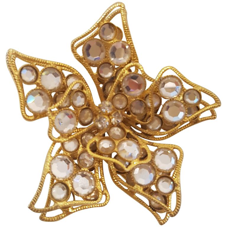 Kenneth Lane gold tone brooch pin at 1stDibs