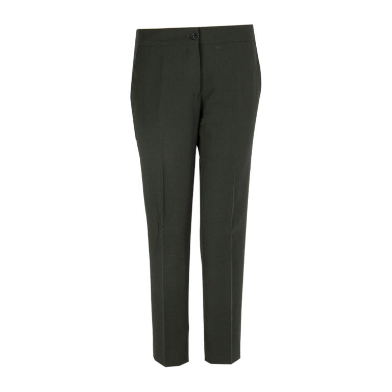 ETRO forest green wool TAPERED Leg Pants 42 M For Sale at 1stDibs