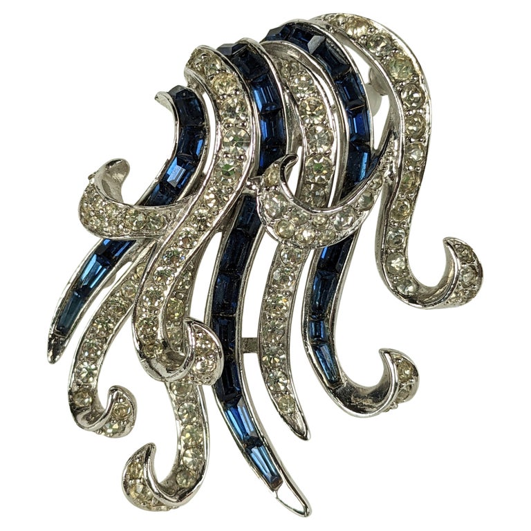 Marcel Boucher Baguette Swirl Brooch For Sale at 1stDibs