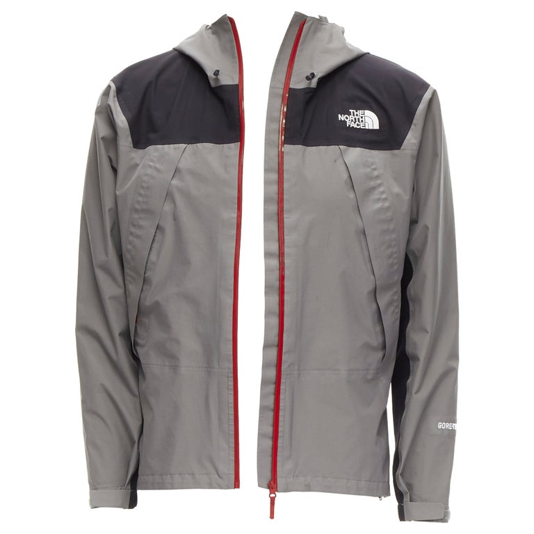 THE NORTH FACE Gore Tex grey black TNF logo red zipper hooded ...