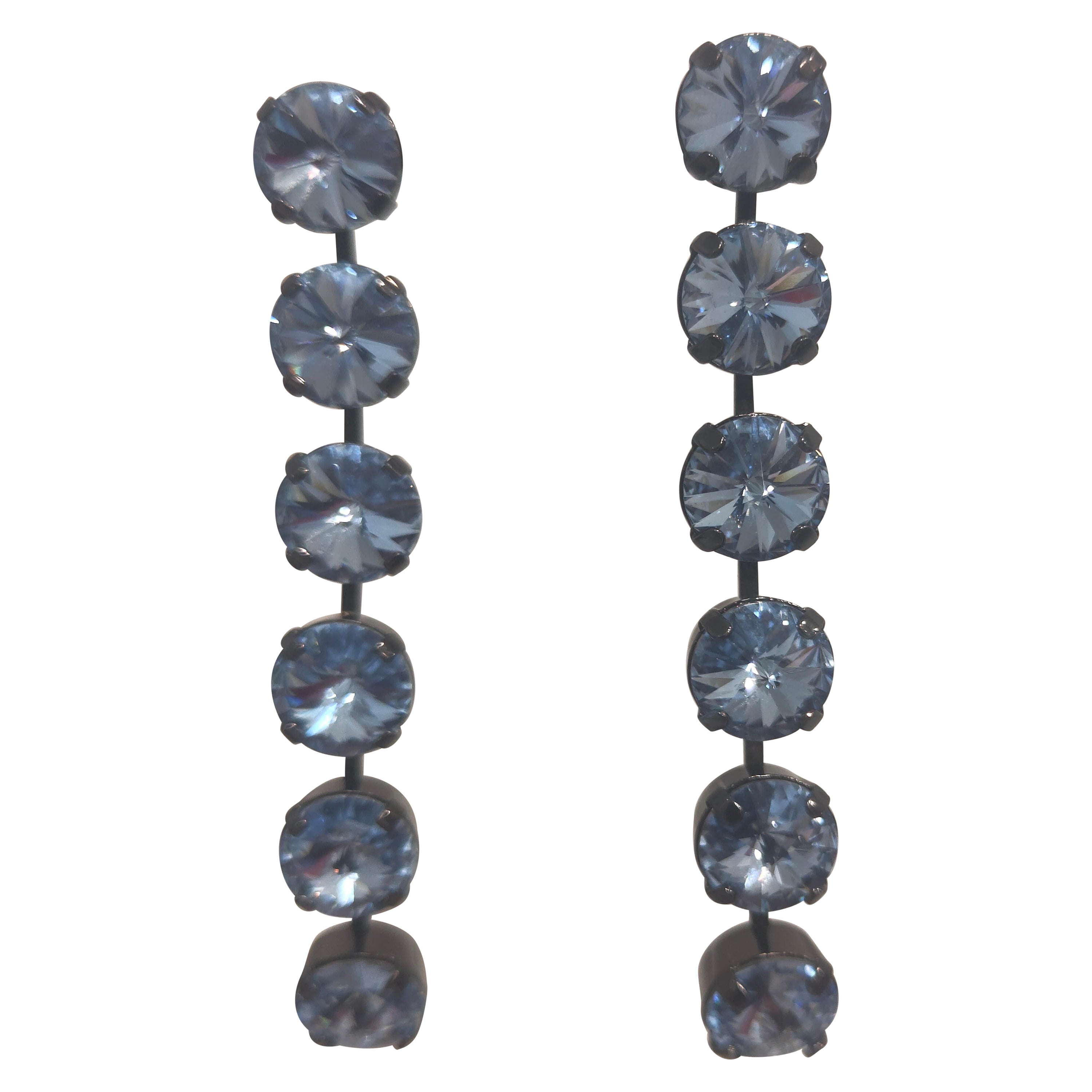 Silver with Swarovski stones pendant earrings For Sale at 1stDibs