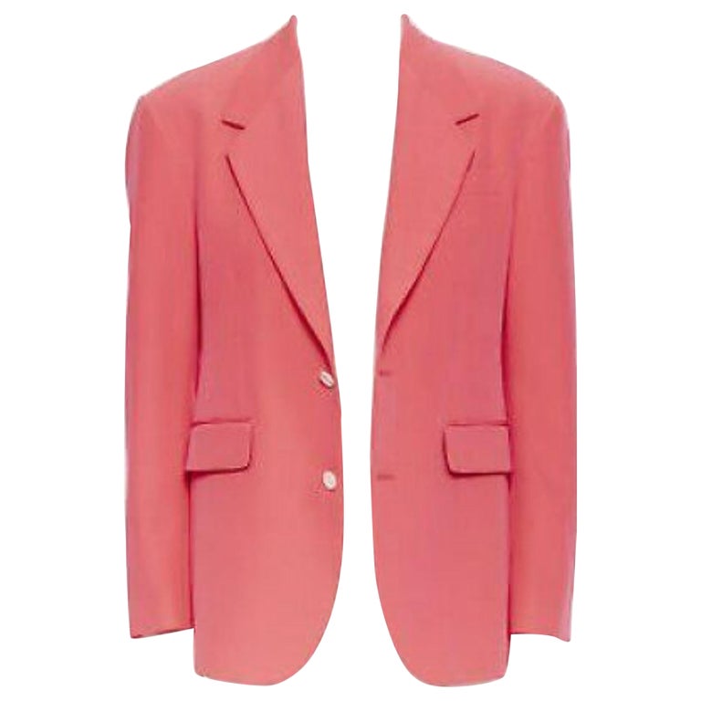 VERSACE 2019 Runway shocking neon pink oversized blazer jacket EU48 M ...