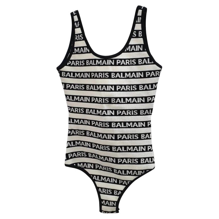 Balmain Logo Stripe One-Piece Body For Sale at 1stDibs