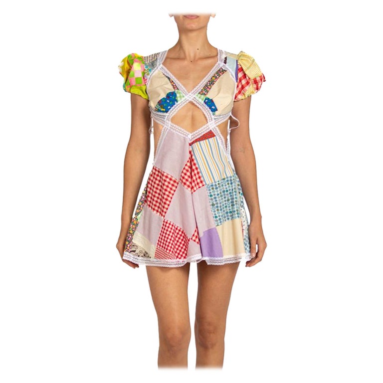 MORPHEW COLLECTION Multicolor Cotton and Vintage Lace Patchwork Quilt ...